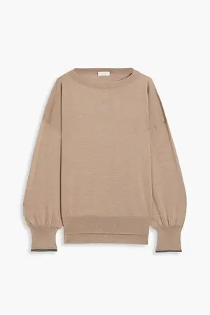 Brunello Cucinelli Cashmere And Silk-blend Sweater - Sand