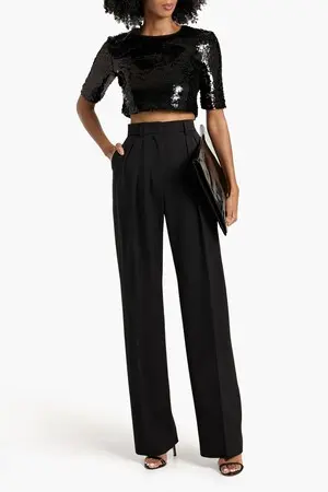 Sportmax Cropped Sequin Tulle Top