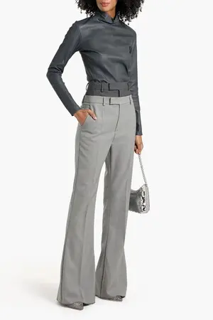 Sportmax Lince Layered Wool Flared Pants