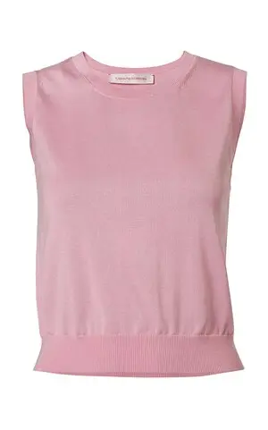 Carolina Herrera Silk-cotton Knit Crewneck Top