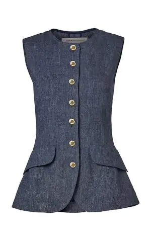 Carolina Herrera Button-up Wool-blend Flannel Top