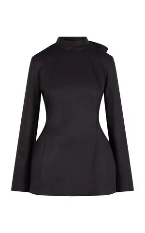 HEIRLOME Yasmin Long Sleeve Silk Top - Black