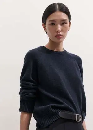 ME+EM Cashmere Raglan Jumper - Navy