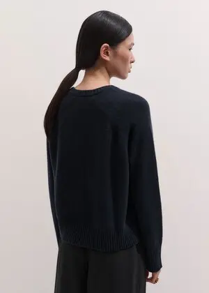 ME+EM Cashmere Raglan Jumper - Navy