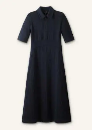 ME+EM Cable Jacquard Half-zip Midi Dress