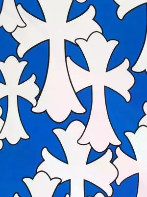 Chrome Hearts Cemetery Cross Silk Scarf - Blue