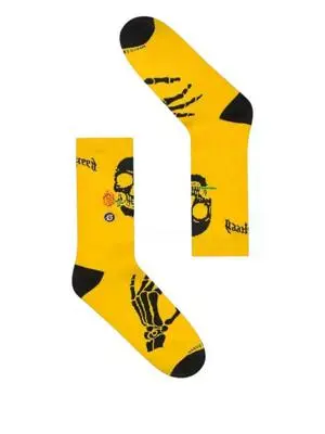 GODSPEED Skull & Roses Crew Socks - Yellow