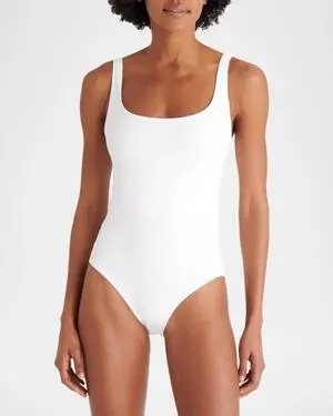 ERES Asia Scoop-neck One-piece Swimsuit - Blanc