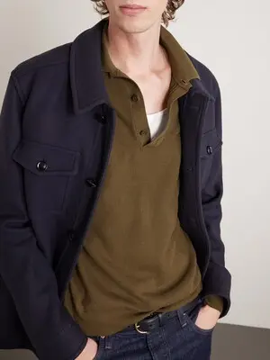 TOM FORD Silk And Cotton-blend Piqué Polo Shirt