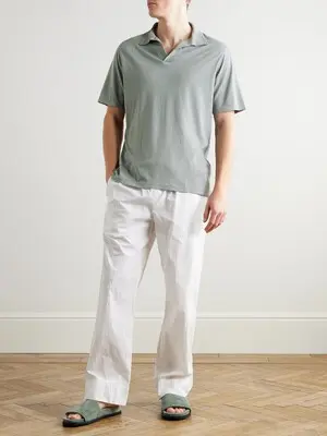 Hartford Lyocell And Cotton-blend Polo Shirt - Green