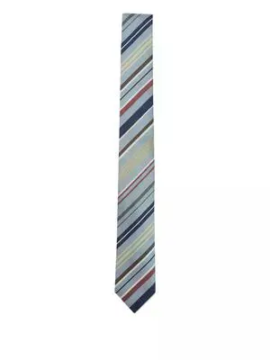 Paul Smith Striped Silk Neck Tie - Blue