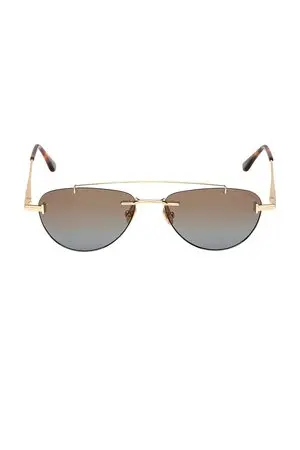 TOM FORD Pilot Sunglasses - Shiny Yellow Gold & Brown