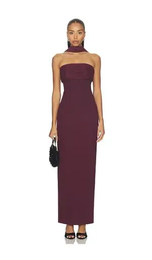 Superdown Maxi Dress With Scarf - Plum