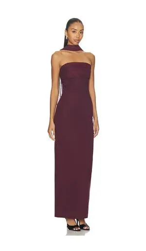 Superdown Maxi Dress With Scarf - Plum