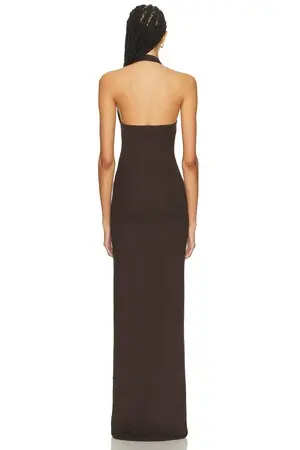 Eterne Halter Maxi Dress - Espresso