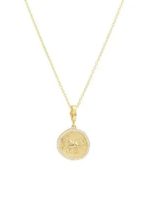 AZLEE Elefante Small Pave Coin Necklace