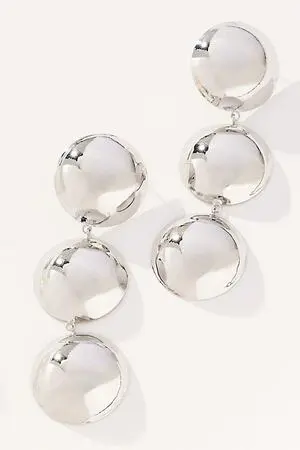 Anthropologie Metal Circle Drop Earrings - Silver
