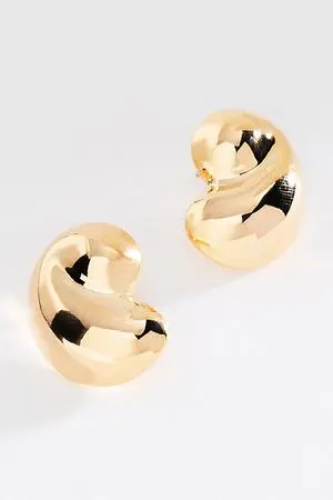 Anthropologie Swirl Post Earrings - Gold