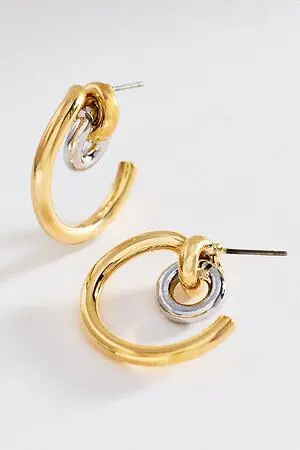 Anthropologie Swirled Open-back Hoop Earrings - Gold