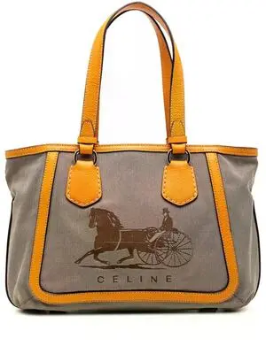 Celine 2007 Canvas Carriage Tote Bag - Orange