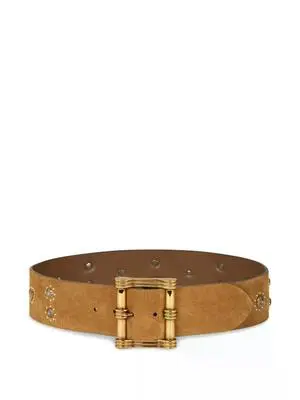 Etro Studded Suede Belt - Neutrals