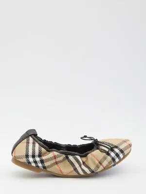 Burberry Check Ballet Flats - Beige