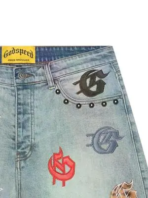 GODSPEED Infinity Embellished Denim Shorts