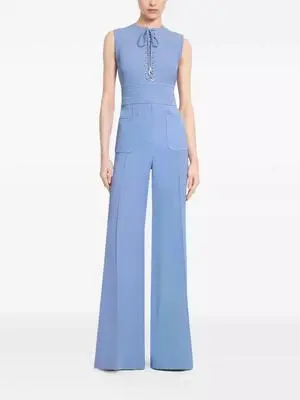 Elie Saab Lace-up Wide-leg Jumpsuit