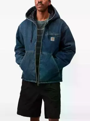 Carhartt Work In Progress Cleveland Hooded Denim Jacket - Blue