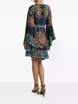 Etro Paisley-print V-neck Mini Dress