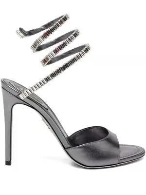 Rene Caovilla 105mm Crystal-embellished Heeled Sandals - Grey