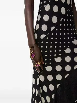 Nina Ricci Polka-dot Silk Maxi Dress - Black