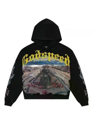 GODSPEED Graphic Print Hoodie - Black