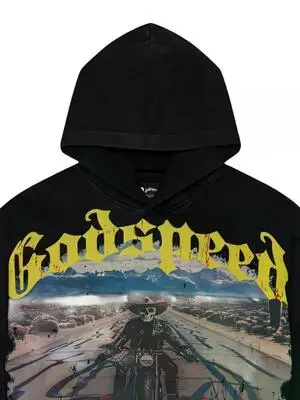 GODSPEED Graphic Print Hoodie - Black