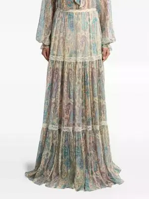 Etro Paisley Print Maxi Skirt - Neutrals