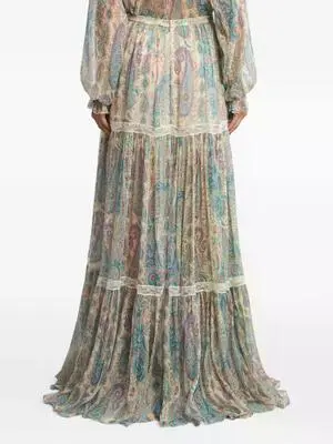 Etro Paisley Print Maxi Skirt - Neutrals