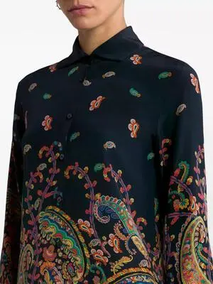 Etro Silk Printed Shirt - Blue