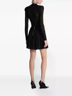 Balmain Plaid Pleated Skirt