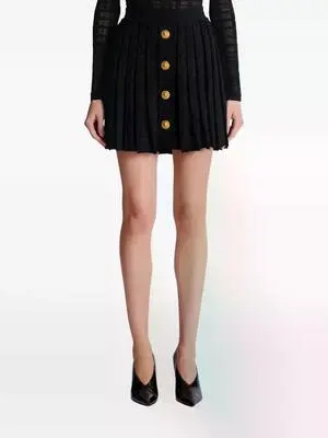 Balmain Plaid Pleated Skirt