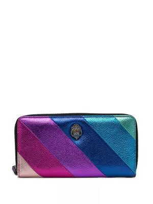 Kurt Geiger Metallic Chevron Zip Wallet - Blue