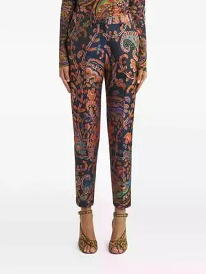 Etro Jacquard Floral-paisley Cigarette Trousers
