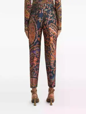 Etro Jacquard Floral-paisley Cigarette Trousers