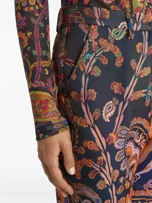 Etro Jacquard Floral-paisley Cigarette Trousers