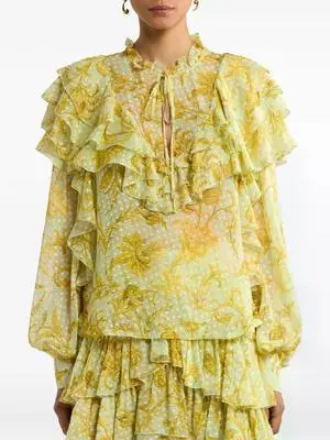 Etro Floral Print Top - Yellow