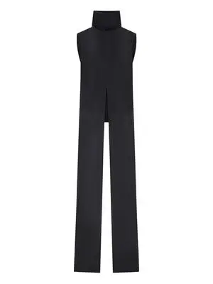 DI STAVNITSER High Neck Split Satin Top