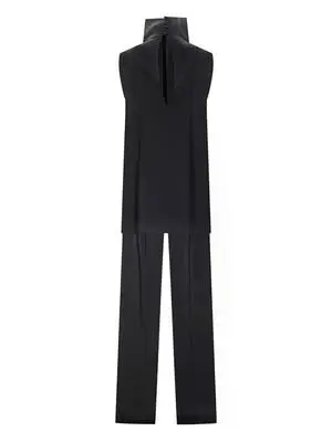 DI STAVNITSER High Neck Split Satin Top