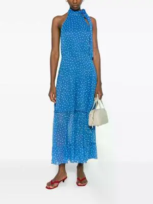 Rixo Polka Dot-pattern Halterneck Maxi Dress