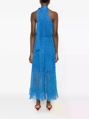 Rixo Polka Dot-pattern Halterneck Maxi Dress