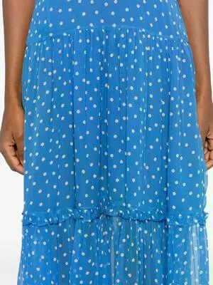 Rixo Polka Dot-pattern Halterneck Maxi Dress