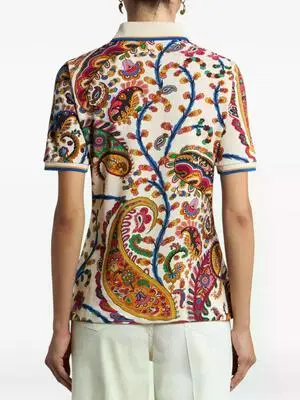 Etro Floral Paisley Polo Top